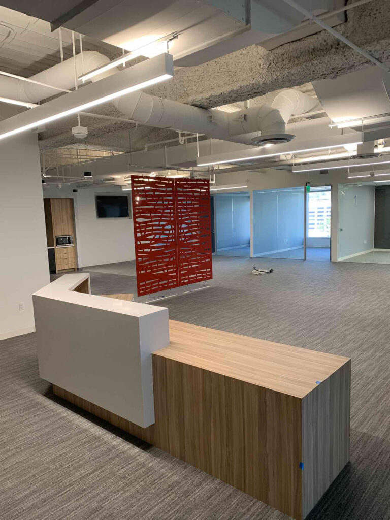 Beta Health Commercial Interior Counter Area with red divider in the ...